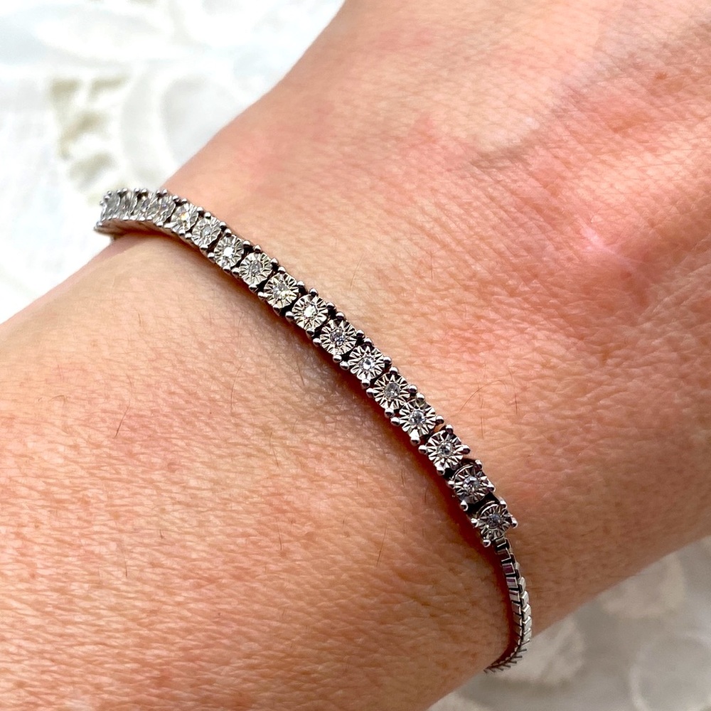Diamond Treasures Adjustable Sterling Silver Diamond … - Gem